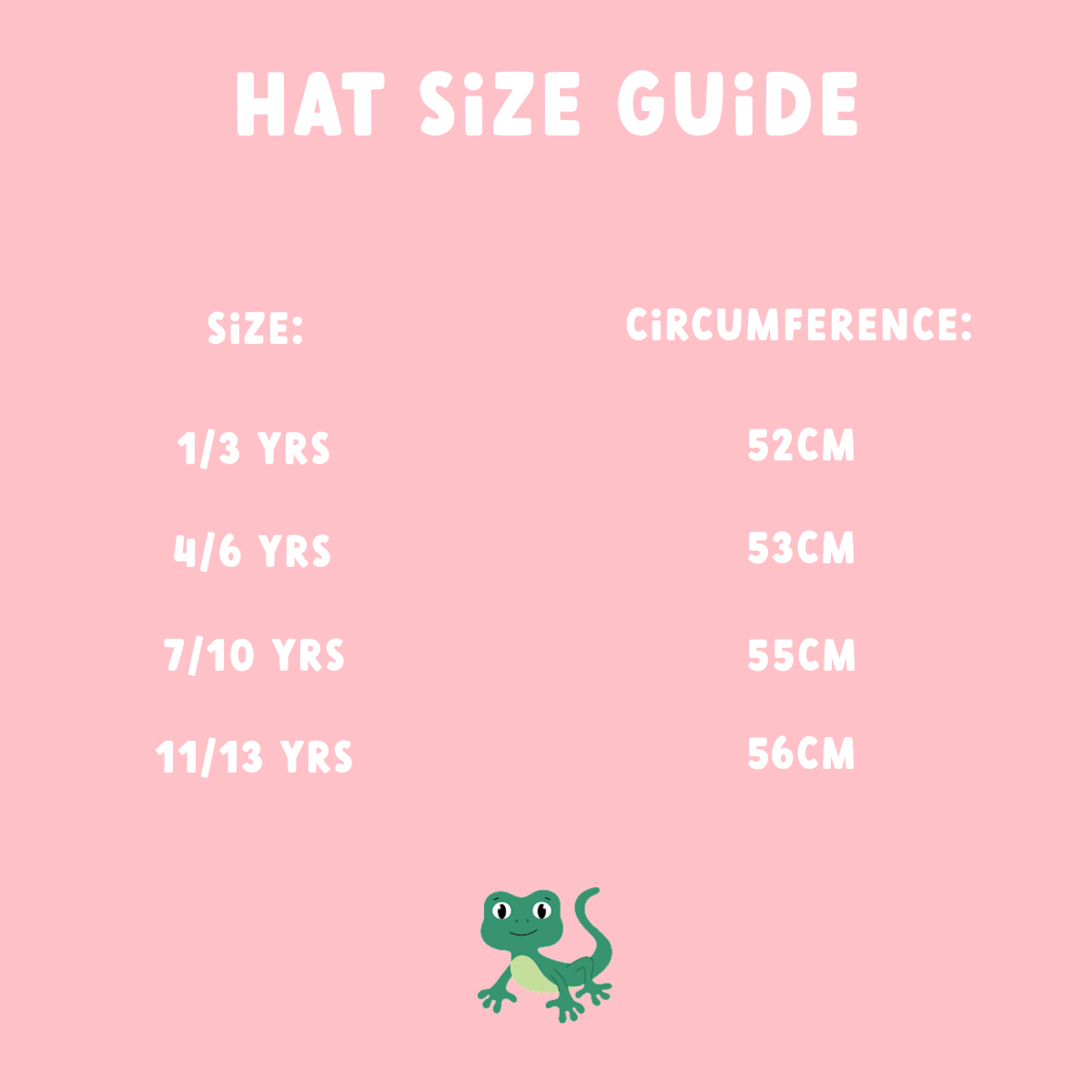 Size Guides - Little Gecko
