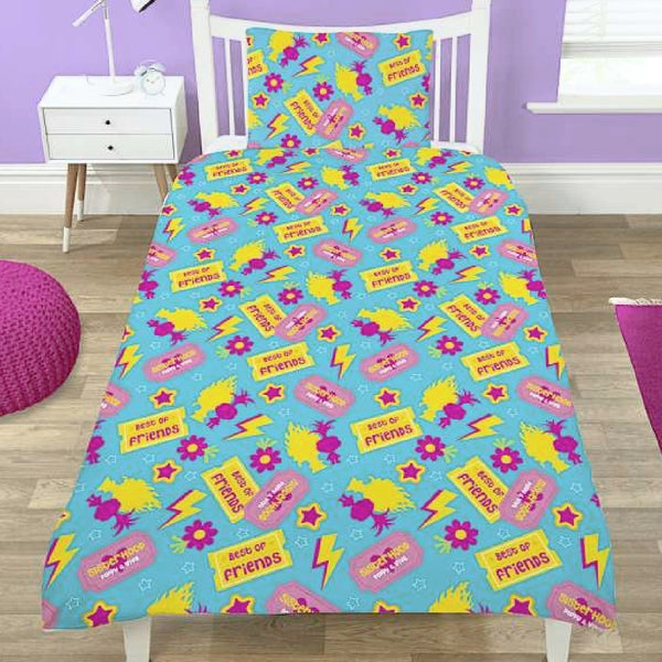 Trolls | Single Bed Quilt Cover Set - Poppy & Viva | Little Gecko